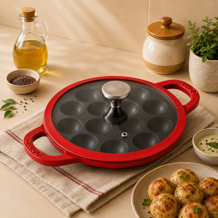 Vinod Cast Iron Freya Appam Pan - 22 cm – Vinod Cookware India Private ...