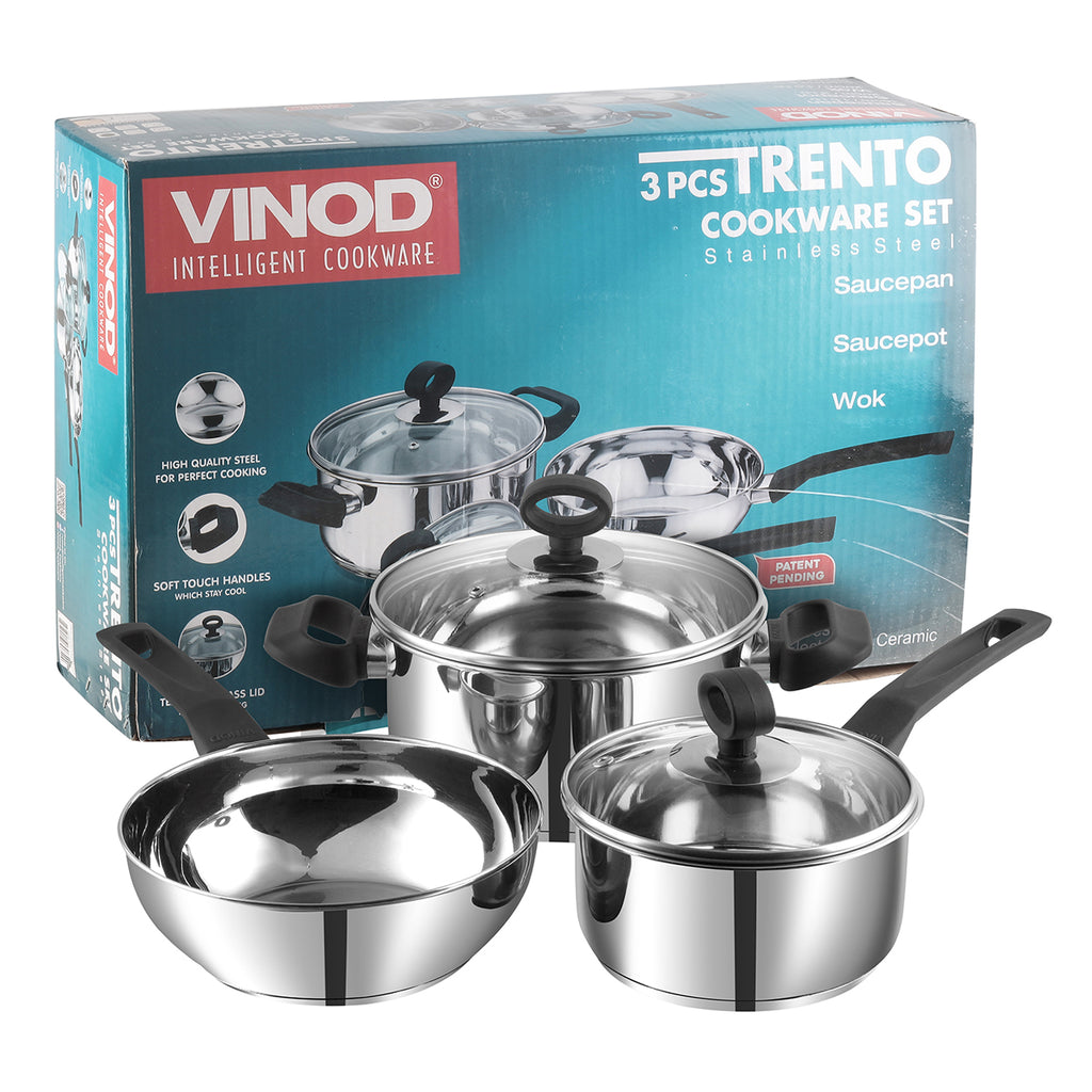 Buy Stainless Steel Cookware Set Online | Vinod Trento Series – Vinod ...