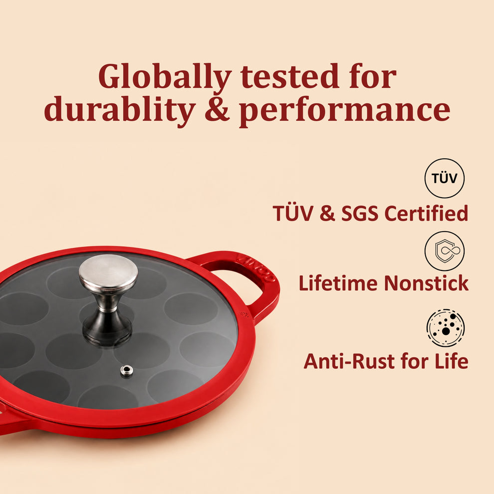 Vinod Cast Iron Freya Appam Pan - 22 cm – Vinod Cookware India Private ...