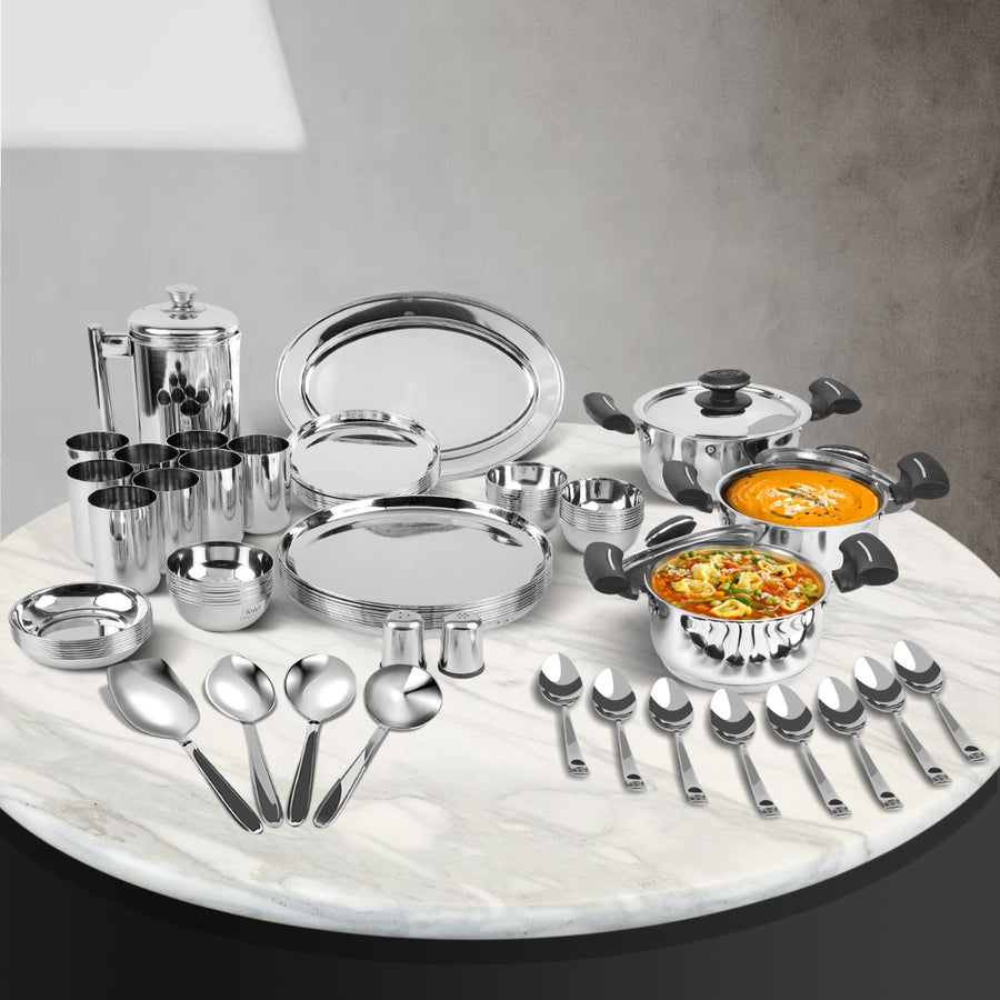 Shop for Stainless Steel Dinner Sets Online ꟾ Kraft Serveware – Vinod ...